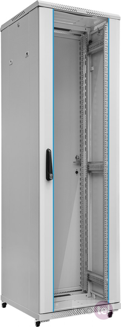 Szafa stojąca 42U 600x600 szara ( drzwi szklane przód/drzwi pełne ...